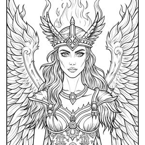 Valkyries of Norse Mythology Coloring Book: Fantasy Coloring Pages With ...