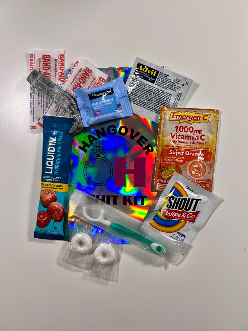 Halographic Hangover Recovery Kits Bachelorette Party Recovery Kits ...