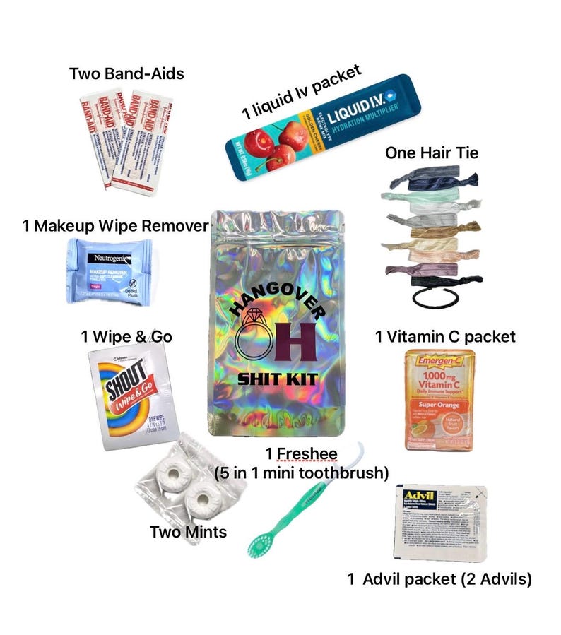Halographic Hangover Recovery Kits Bachelorette Party Recovery Kits ...