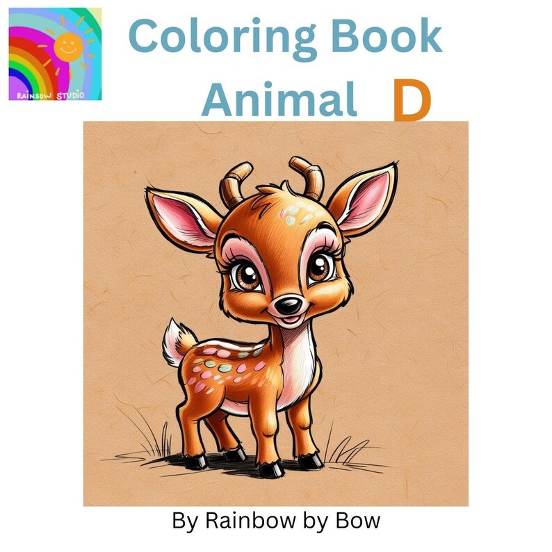 10 PAGES, Animal D Coloring Book for Kids, Line Thickness Easy to Color ...