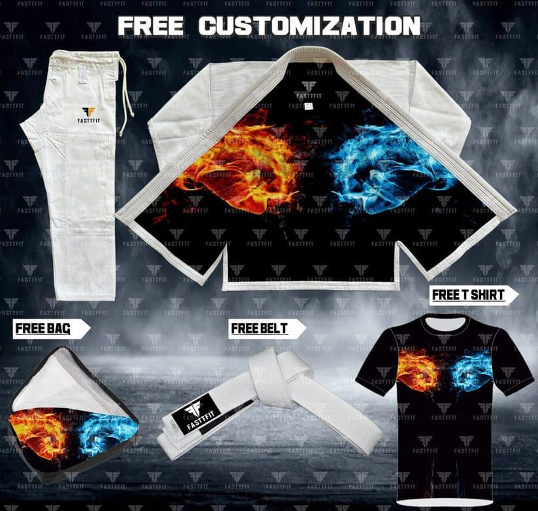 Ice & Fire Fighting Sublimation Jiu Jitsu Gi BJJ GI Free Customization ...
