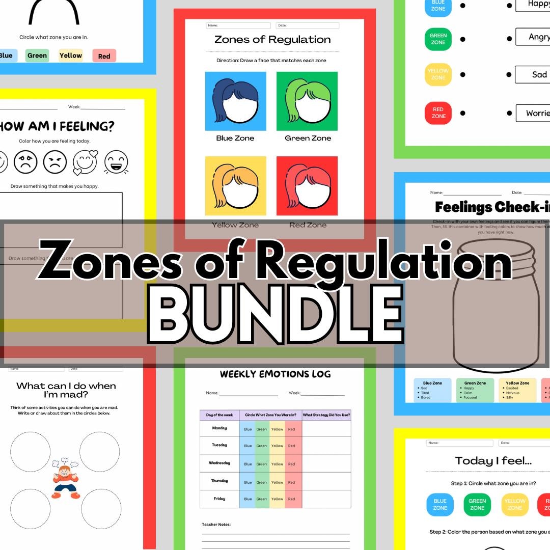 Zones of Regulation Printable Activity Bundle - Etsy