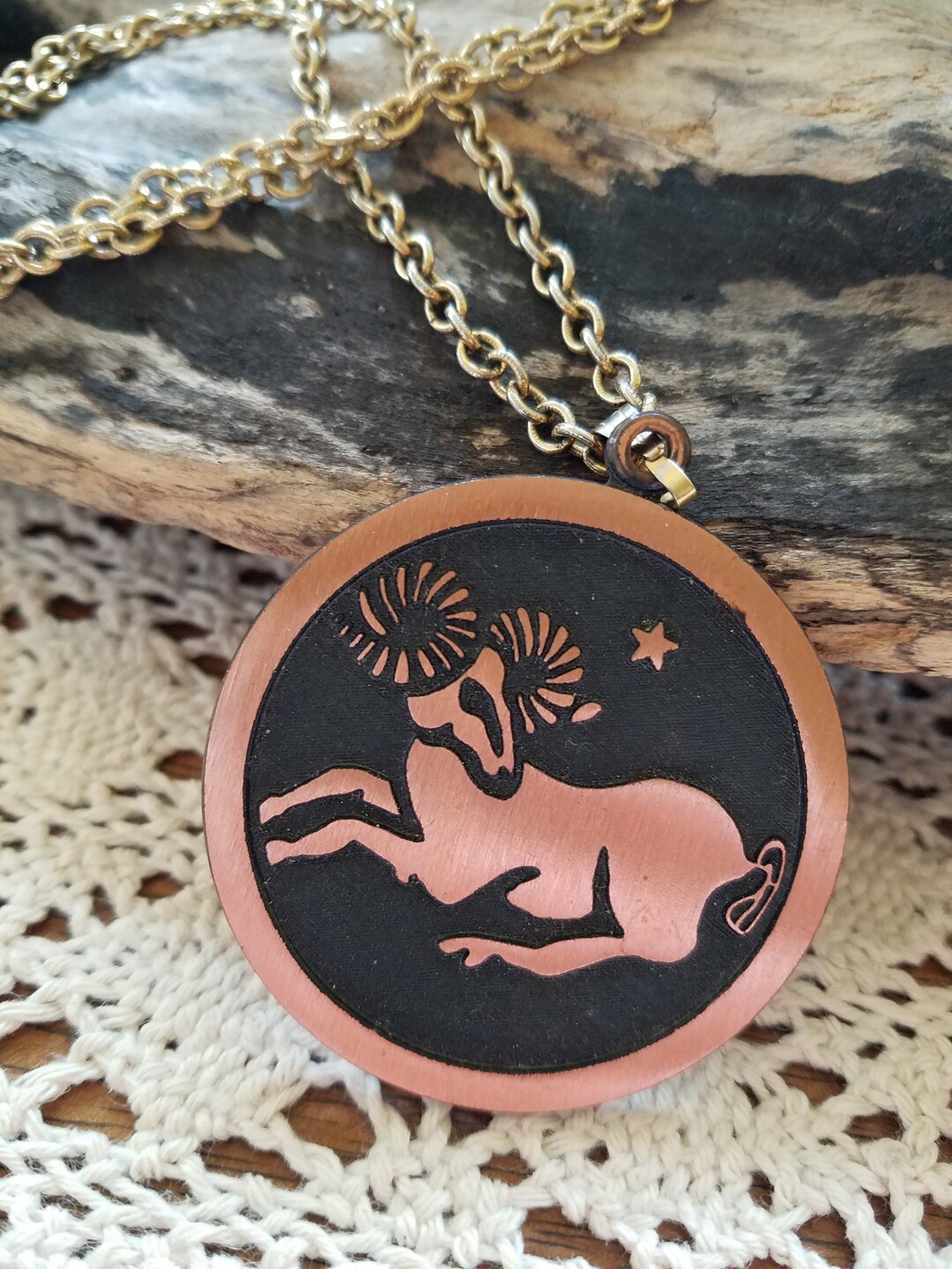 Coppercraft Guild Solid Copper Aries Pendant - Etsy