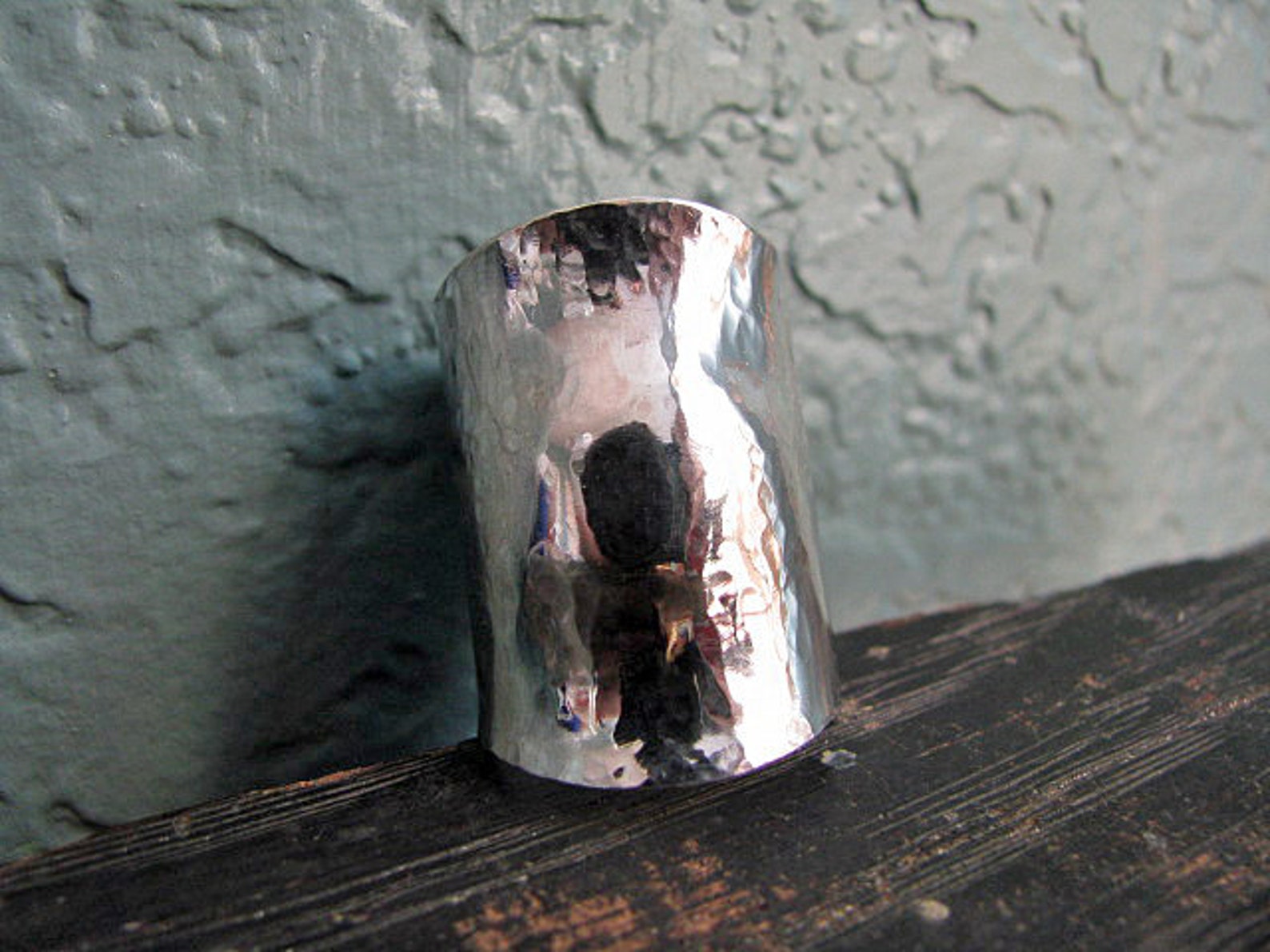 Hand Forged Wide Shield Ring - Etsy