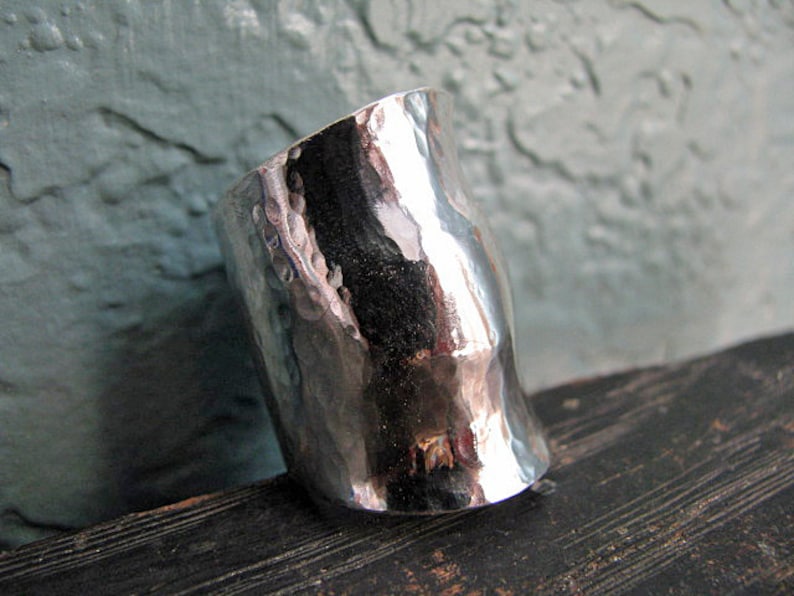 Hand Forged Wide Shield Ring - Etsy