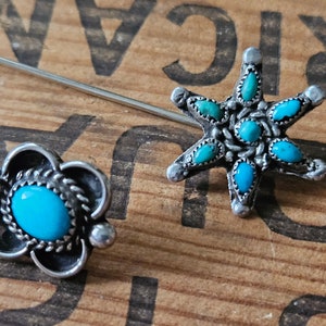 Dainty Native American Turquoise Stick Pins - Etsy