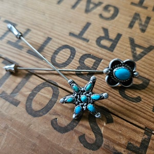 Dainty Native American Turquoise Stick Pins - Etsy