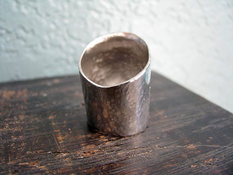 Hand Forged Wide Shield Ring - Etsy