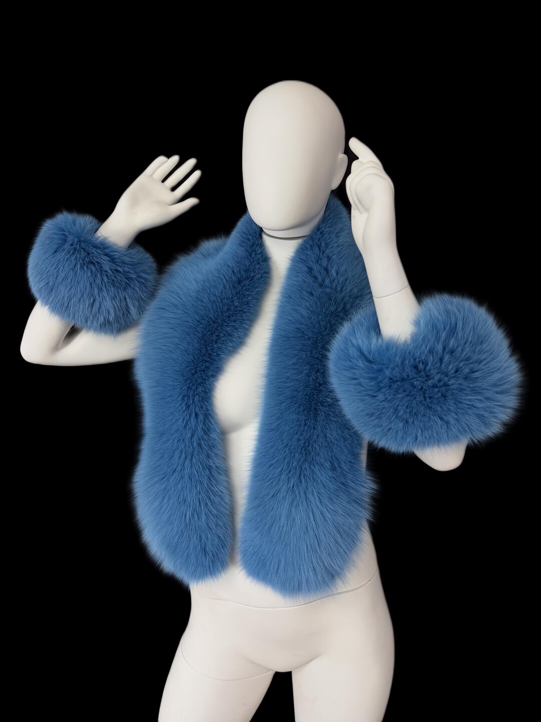 Luxurious Arctic Fox Fur Stole + Tails / Wristbands / Headband 51 ...
