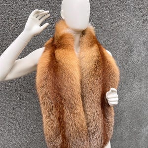 Luxurious Red Fox Fur Stole: Double-sided Golden Scarf (55" Inches) - Etsy