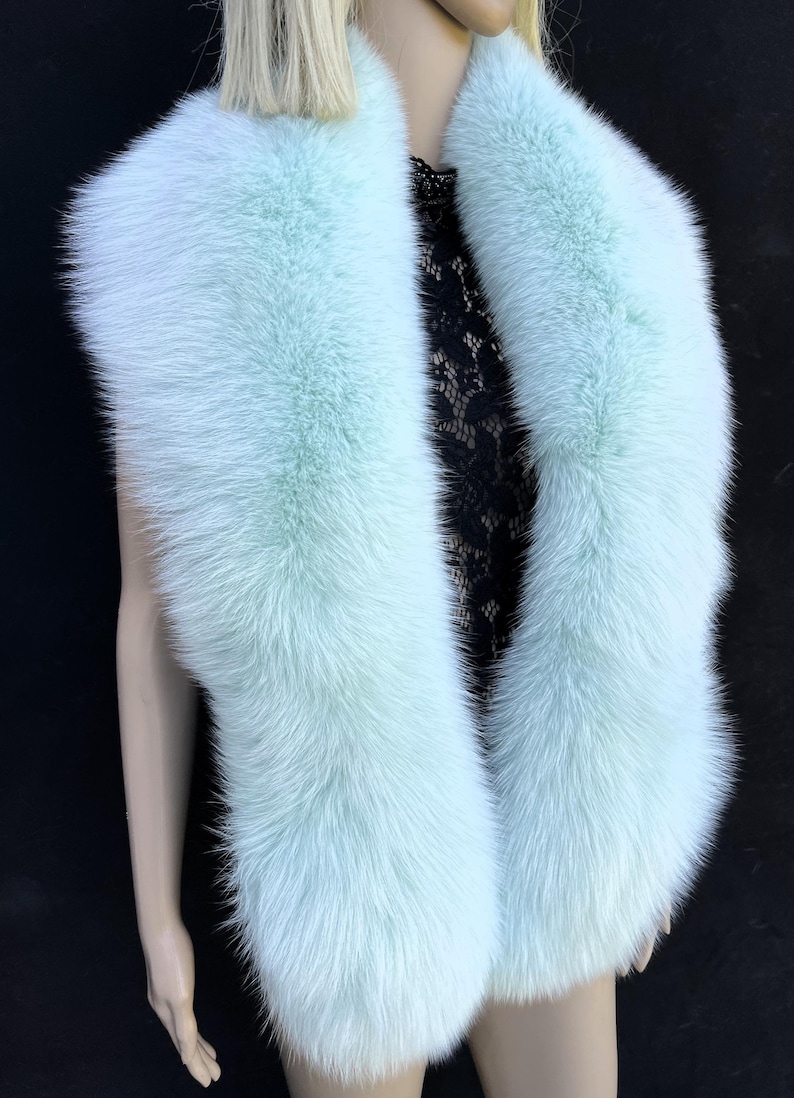 Mint Arctic Fox Fur Stole: Handmade Saga Furs Scarf, 63" - Etsy