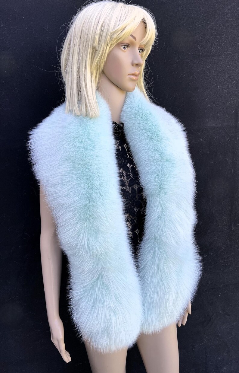 Mint Arctic Fox Fur Stole: Handmade Saga Furs Scarf, 63" - Etsy