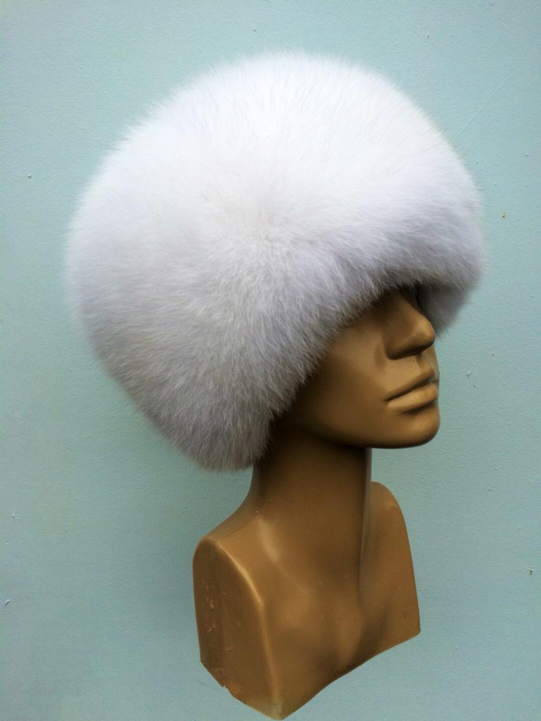 Luxurious Arctic Fox Fur Hat Real Fur Beanie Hat Pure White Color Top ...