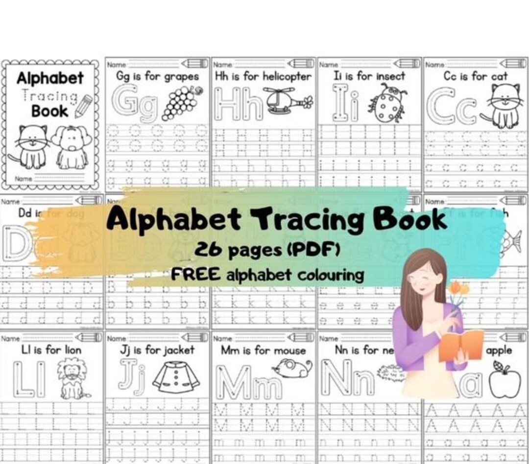Kids Alphabet PDF & Coloring Sheet - Etsy