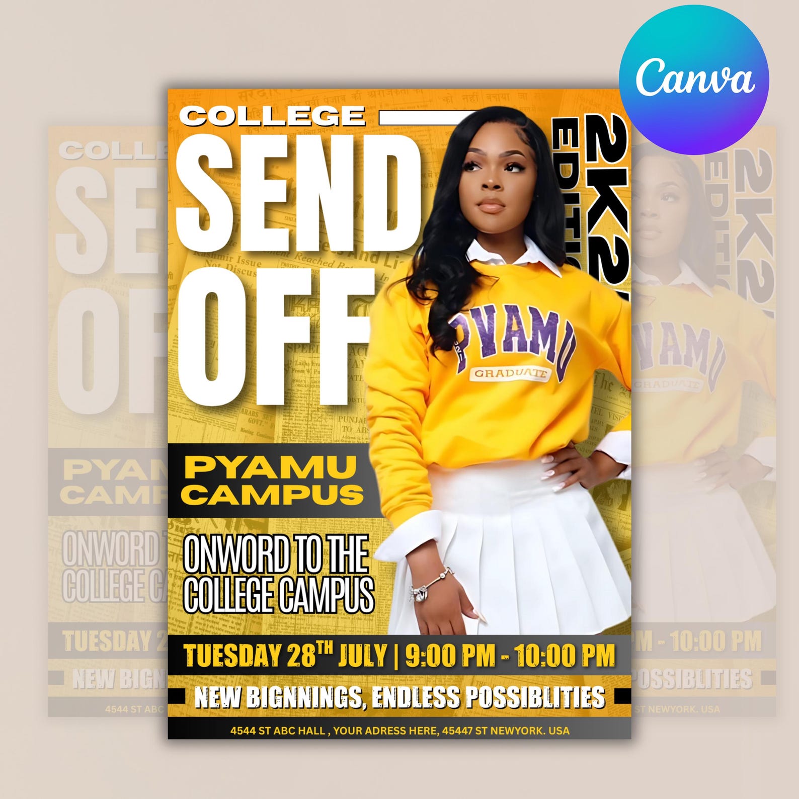 College Send off Invitation Flyer, Party Flyer, Magazine Cover ...