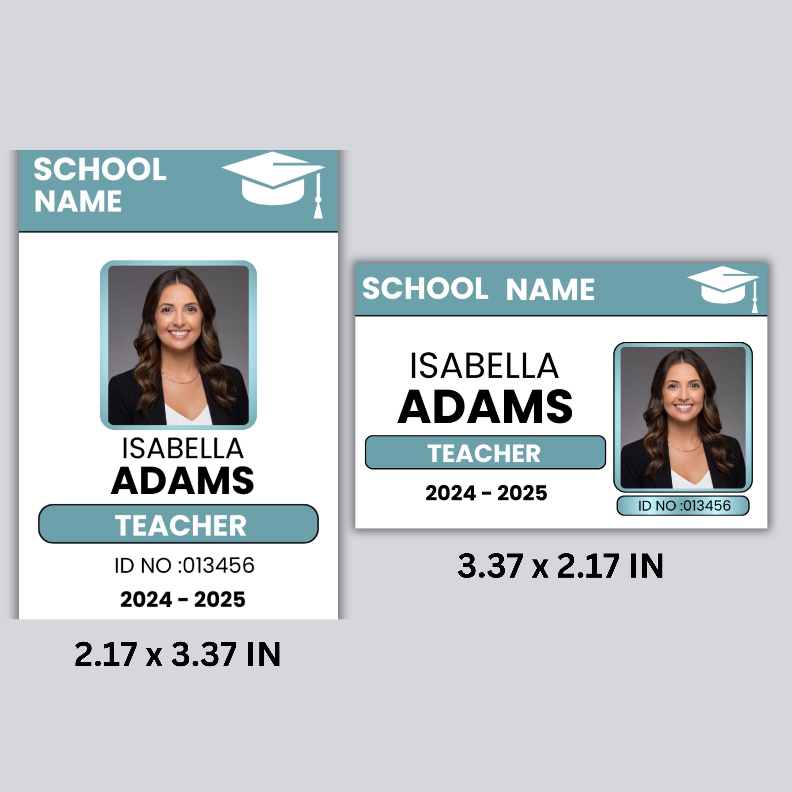 Customizable School ID Card Template: Canva Editable (digital Download ...
