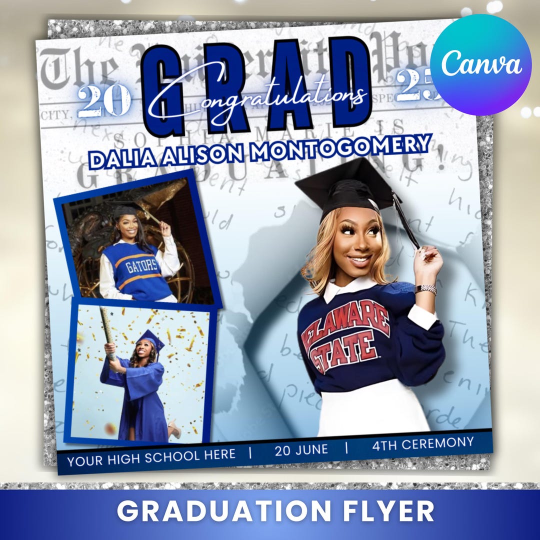 Graduate Flyer, Graduation Party Flyer, Graduation Invitation, College ...