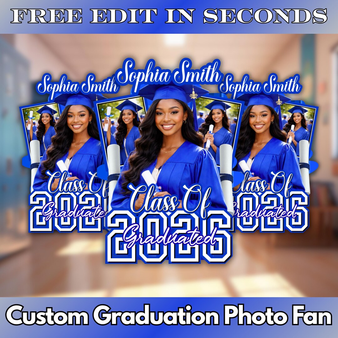 Grad Fan Template, Graduation Fan 2026 Template, Graduate Fans Senior ...