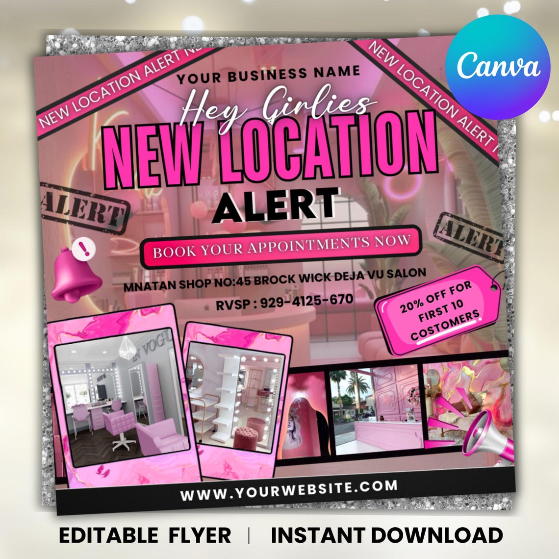 New Location Beauty Flyer, New Location Alert Flyer, New Location ...