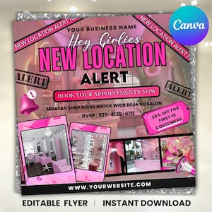 New Location Beauty Flyer, New Location Alert Flyer, New Location ...