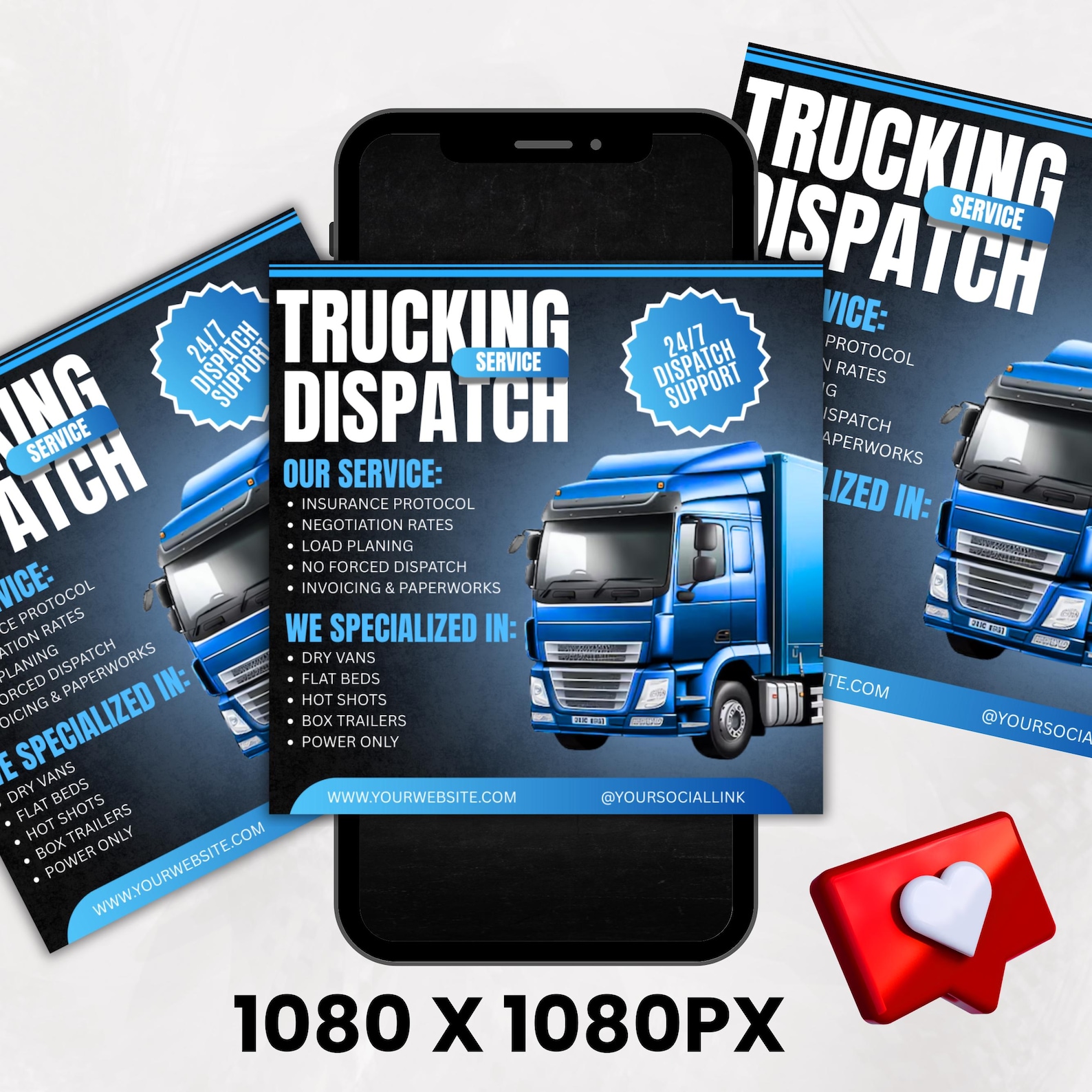 Truck Dispatcher Flyer, Truck Services Flyer, Broker Freight ...