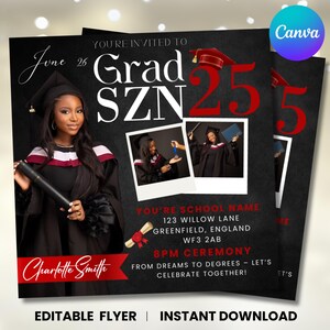 Graduate Flyer, Graduation Party Flyer, Graduation Invitation, College ...