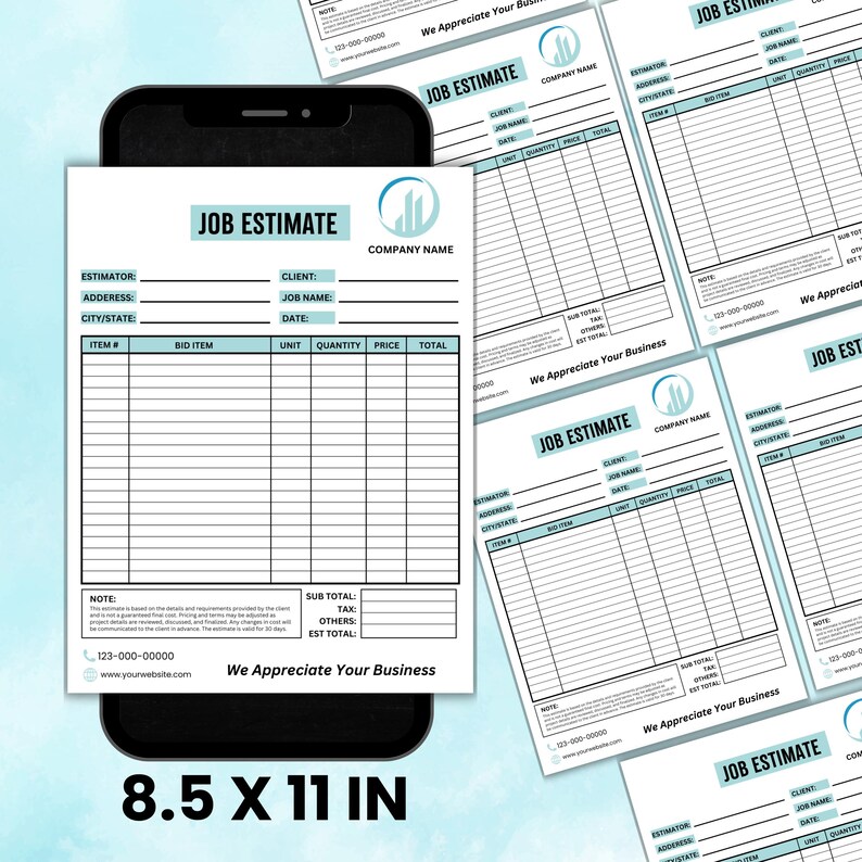 Job Estimate Template, Work Estimate Template, Job Estimate Template ...