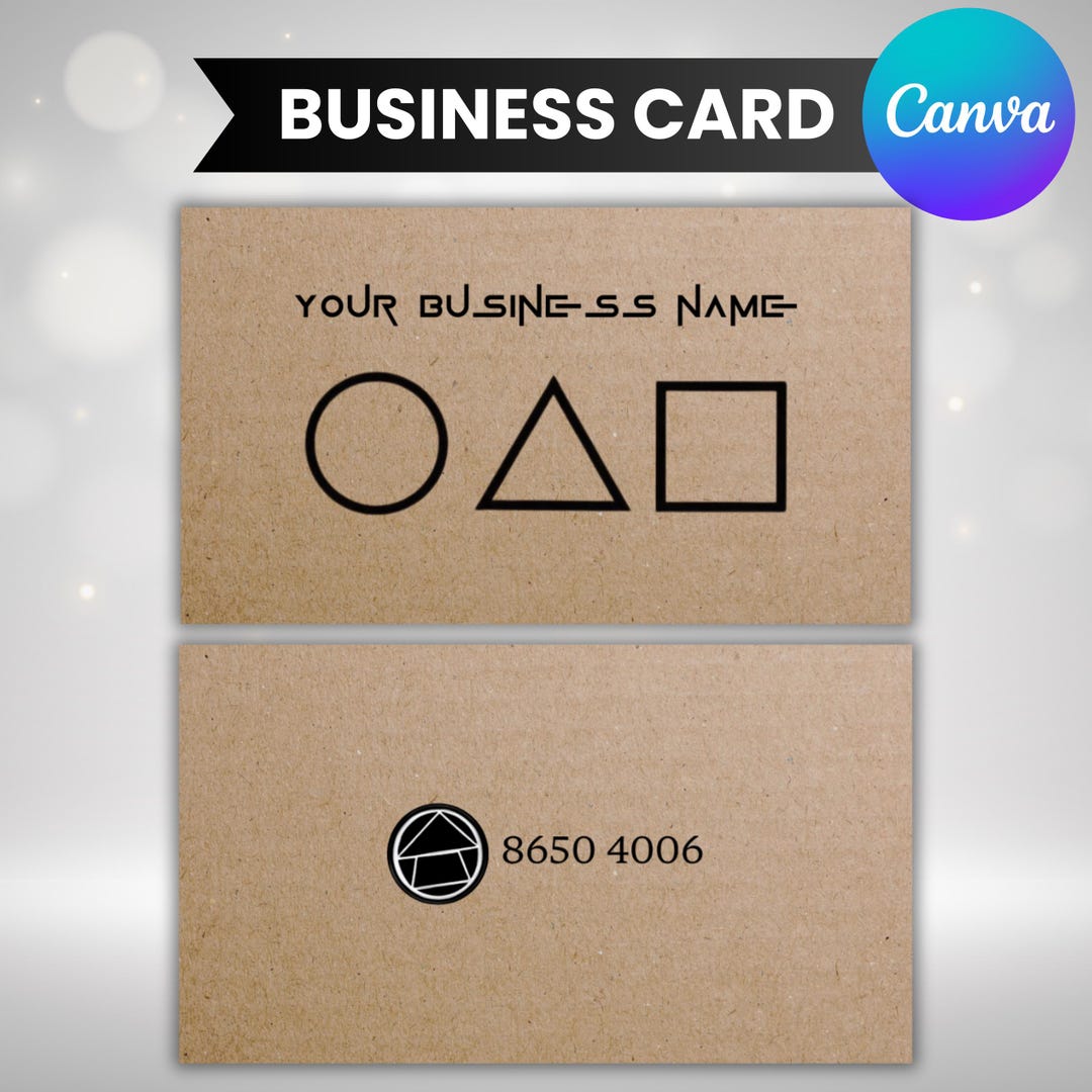 Squid Game Business Card, Business Card Template, Printable Business ...
