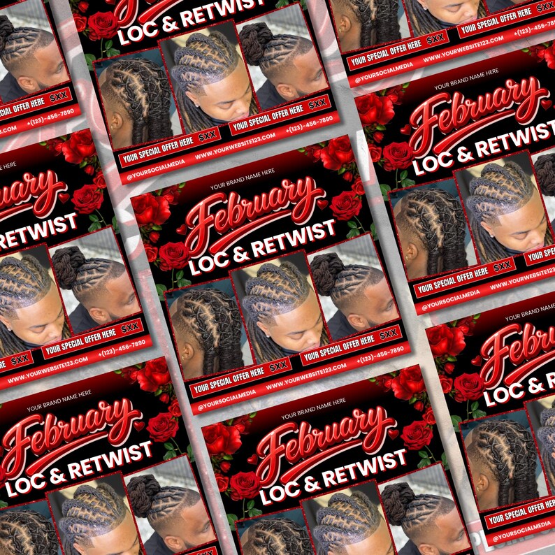 Locs and Retwist Flyer, February Booking Flyer, Valentine Locs & Styles ...
