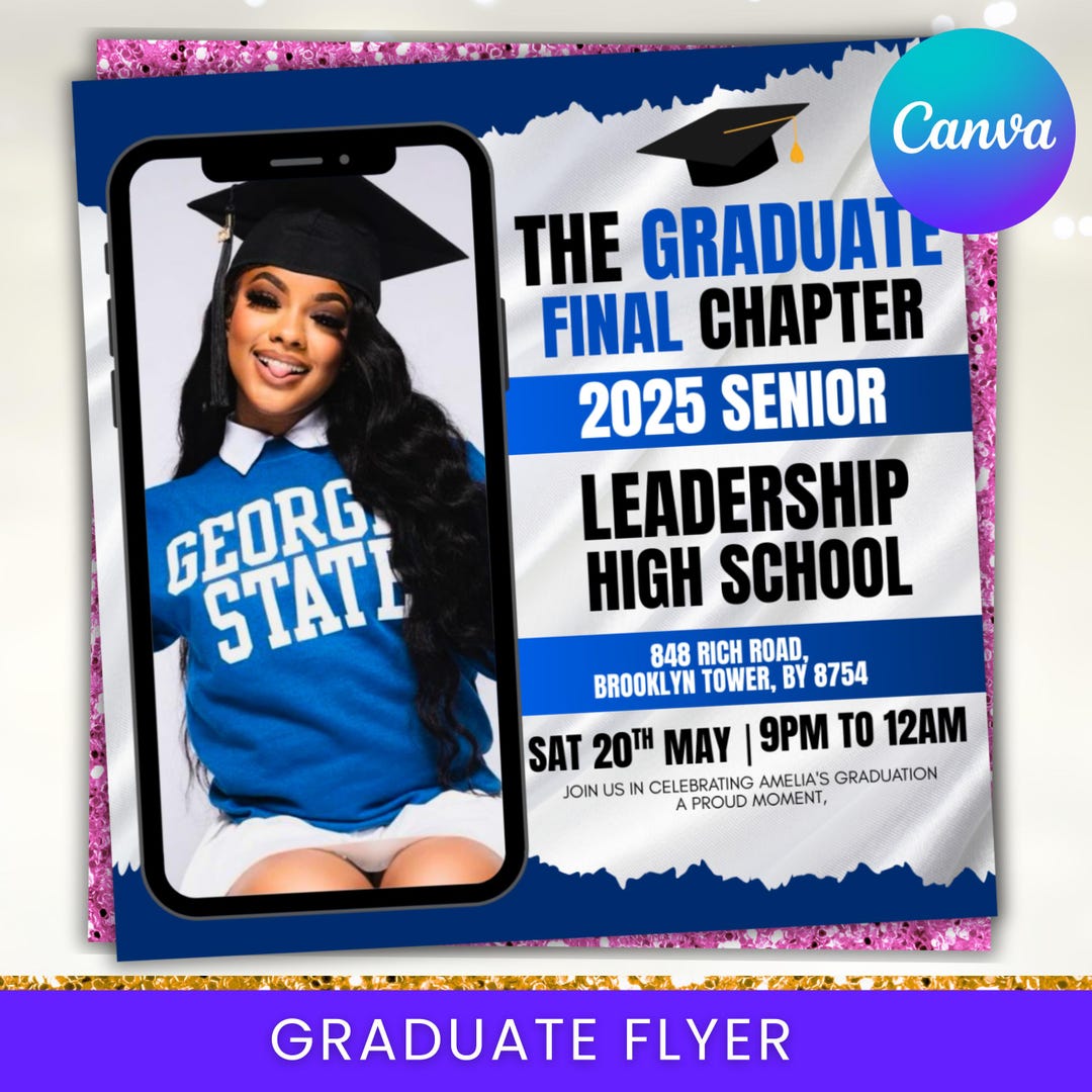 Graduate Flyer, Graduation Party Flyer, Graduation Invitation, College ...