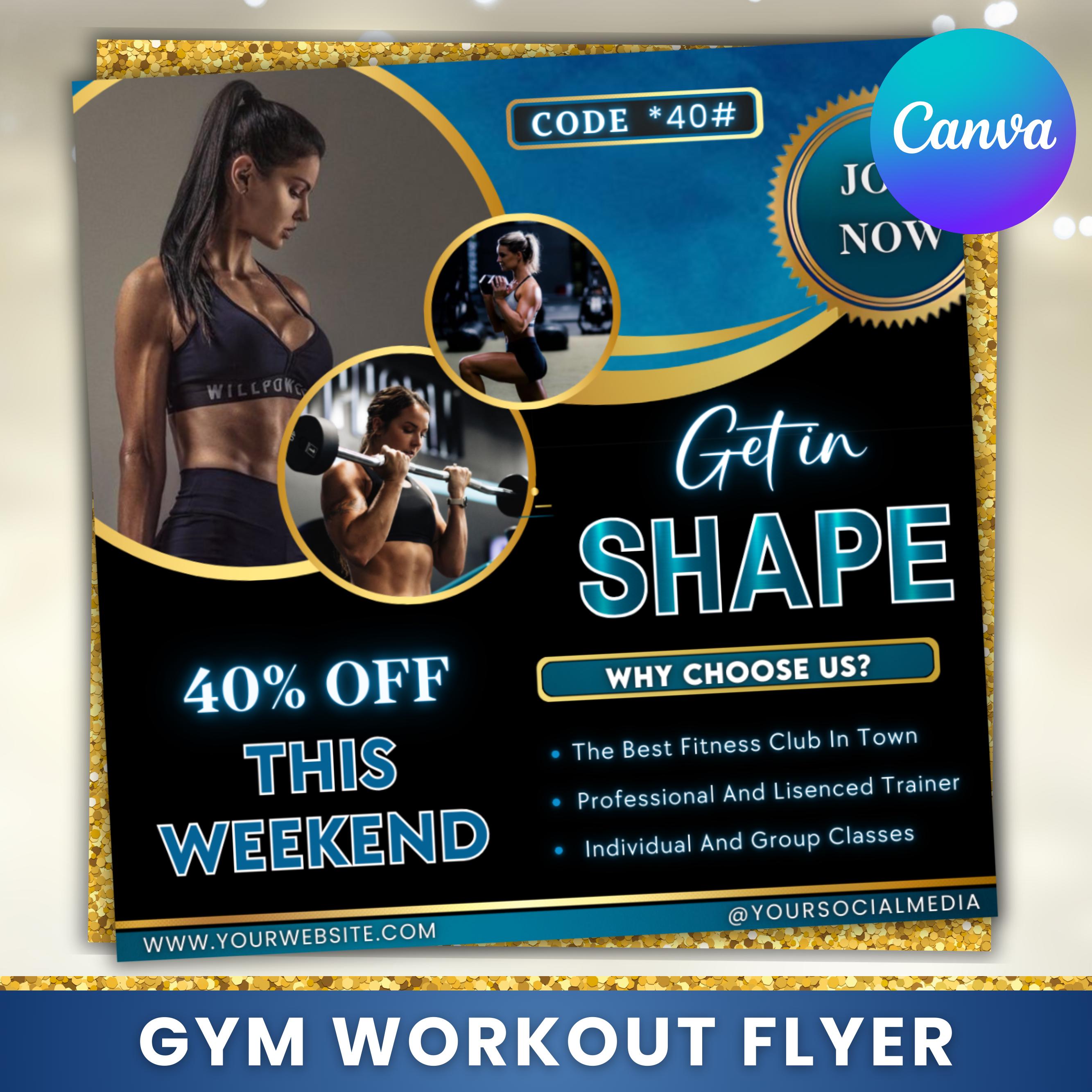 Gym Flyer Template, Gym Fitness, Personal Trainer Flyer, Membership ...