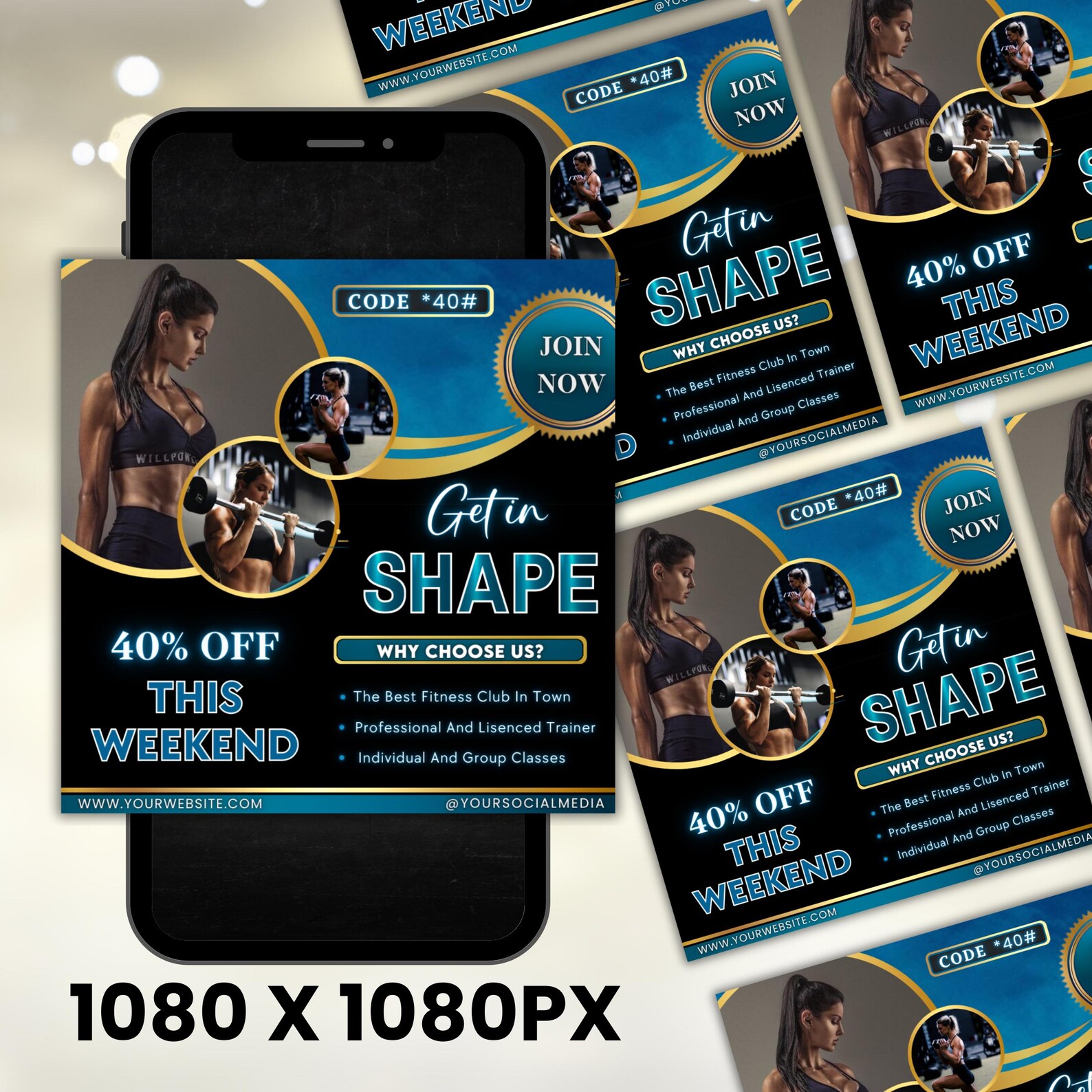 Gym Flyer Template, Gym Fitness, Personal Trainer Flyer, Membership ...