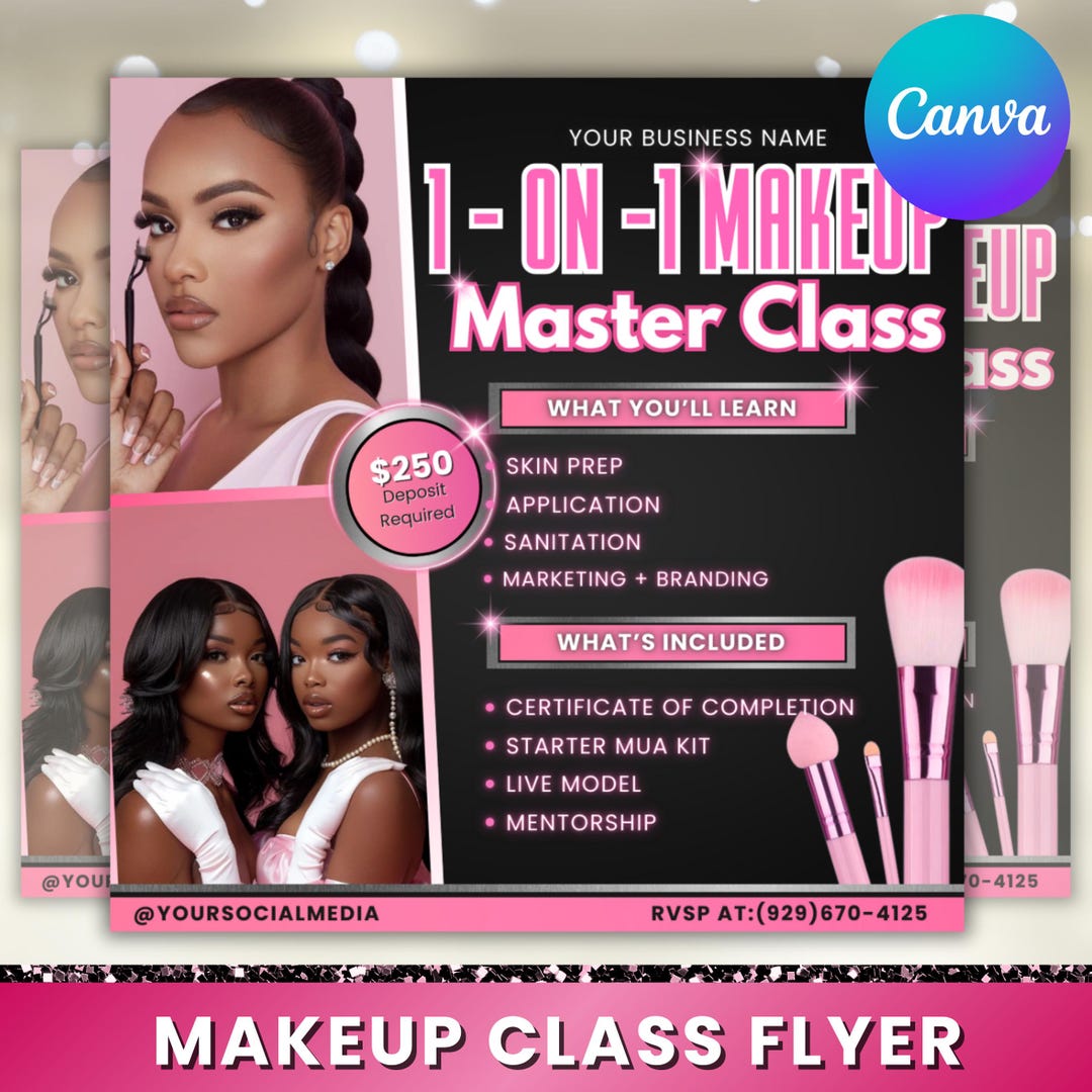 Makeup Class Flyer, Master Class Flyer, Makeup One-on-one Class Flyer ...