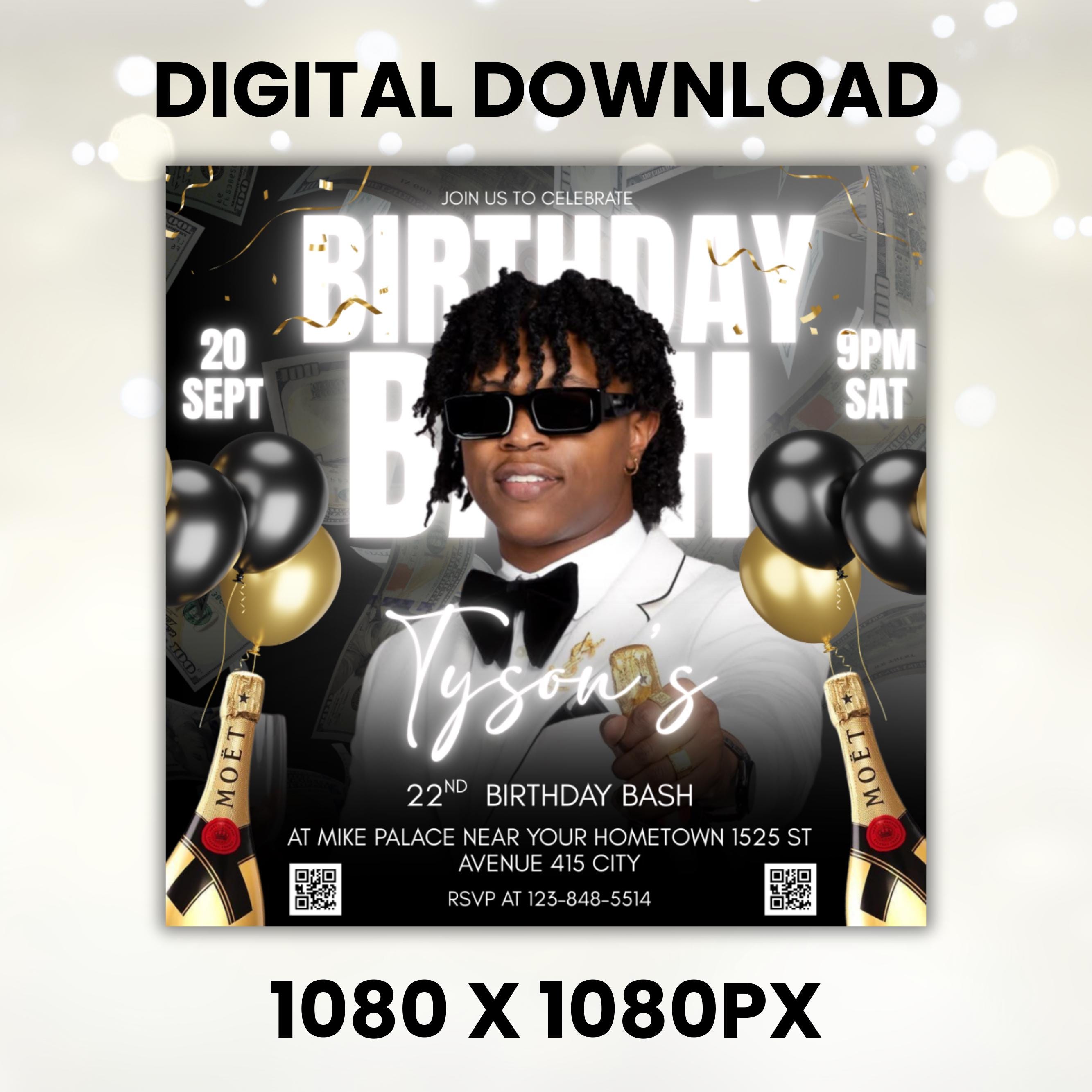 Birthday Party Flyer, Men's Birthday Flyer, Birthday Boy, Event Flyer ...