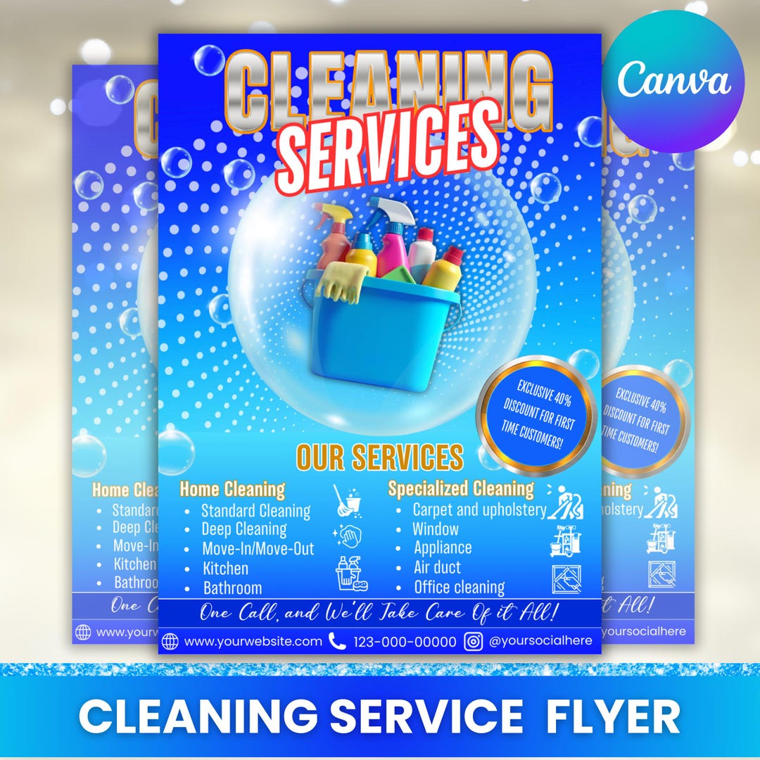 Cleaning Service Flyer, Cleaning Flyer Template, Maid Service Flyer ...