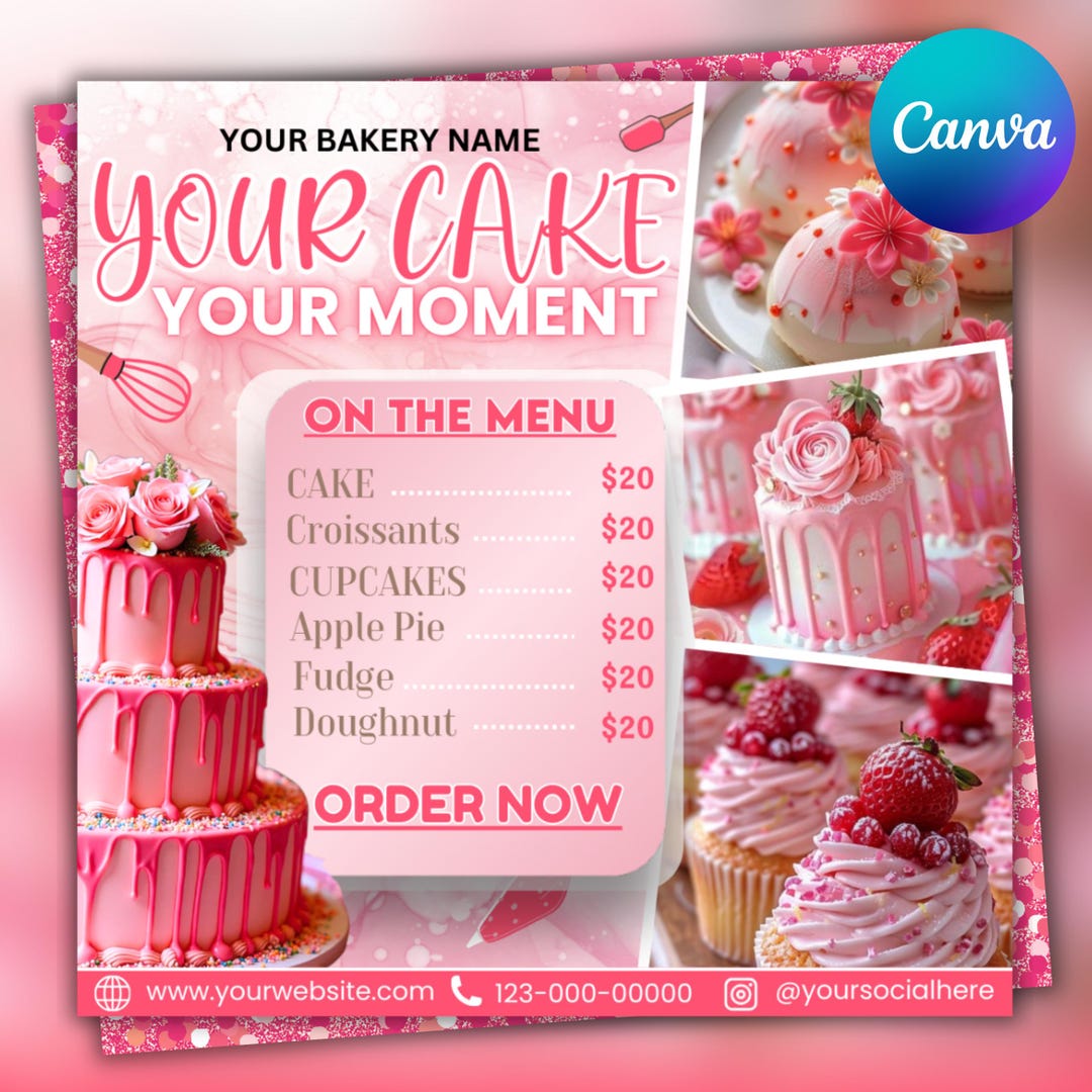 Bakery Flyer, Bakery Promotion Flyer Template, DIY Flyer Template ...