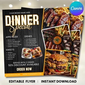 Dinner Specials Flyer, Dinner Sale Flyer, Dinner Menu Deals Flyer ...