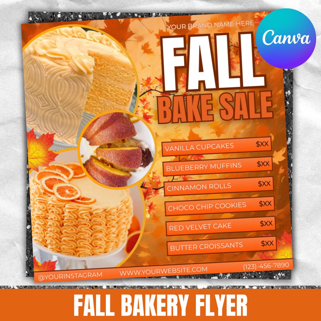 Fall Szn Bake Sale Flyer, Autumn Bake Sale Flyer, Fall Sweet Treats ...