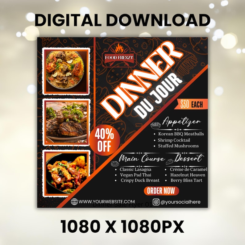 Food Business Flyer, Business Flyer, Dinner Sale Flyer, Restaurant Food ...