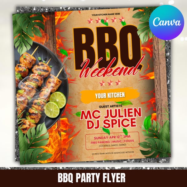 Bbq Club Flyer - Etsy UK