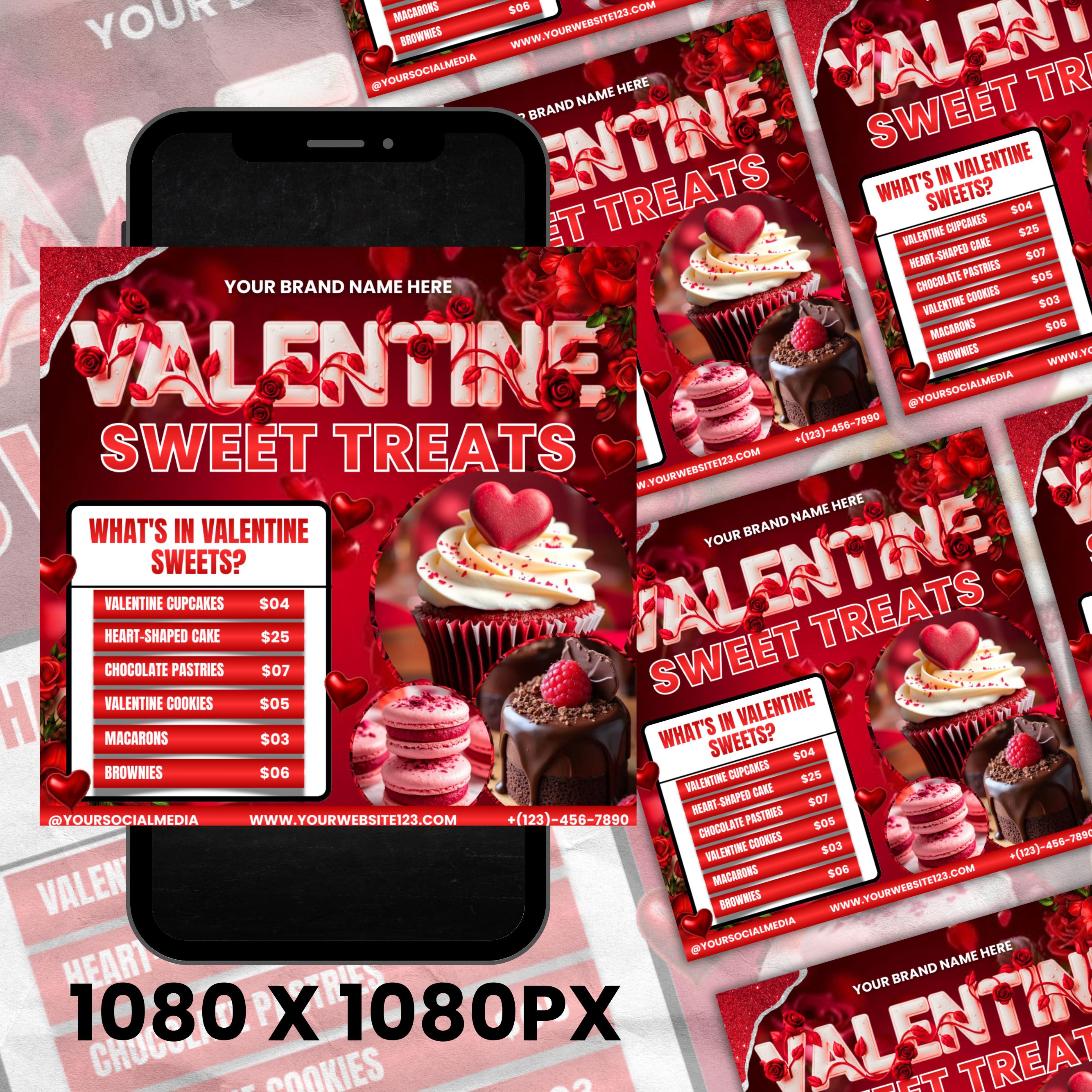 Valentine's Day Bakery Flyer, February Bake Sale Flyer, Bakery Flyer ...