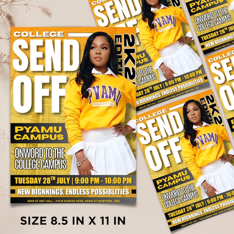 College Send off Invitation Flyer, Party Flyer, Magazine Cover ...