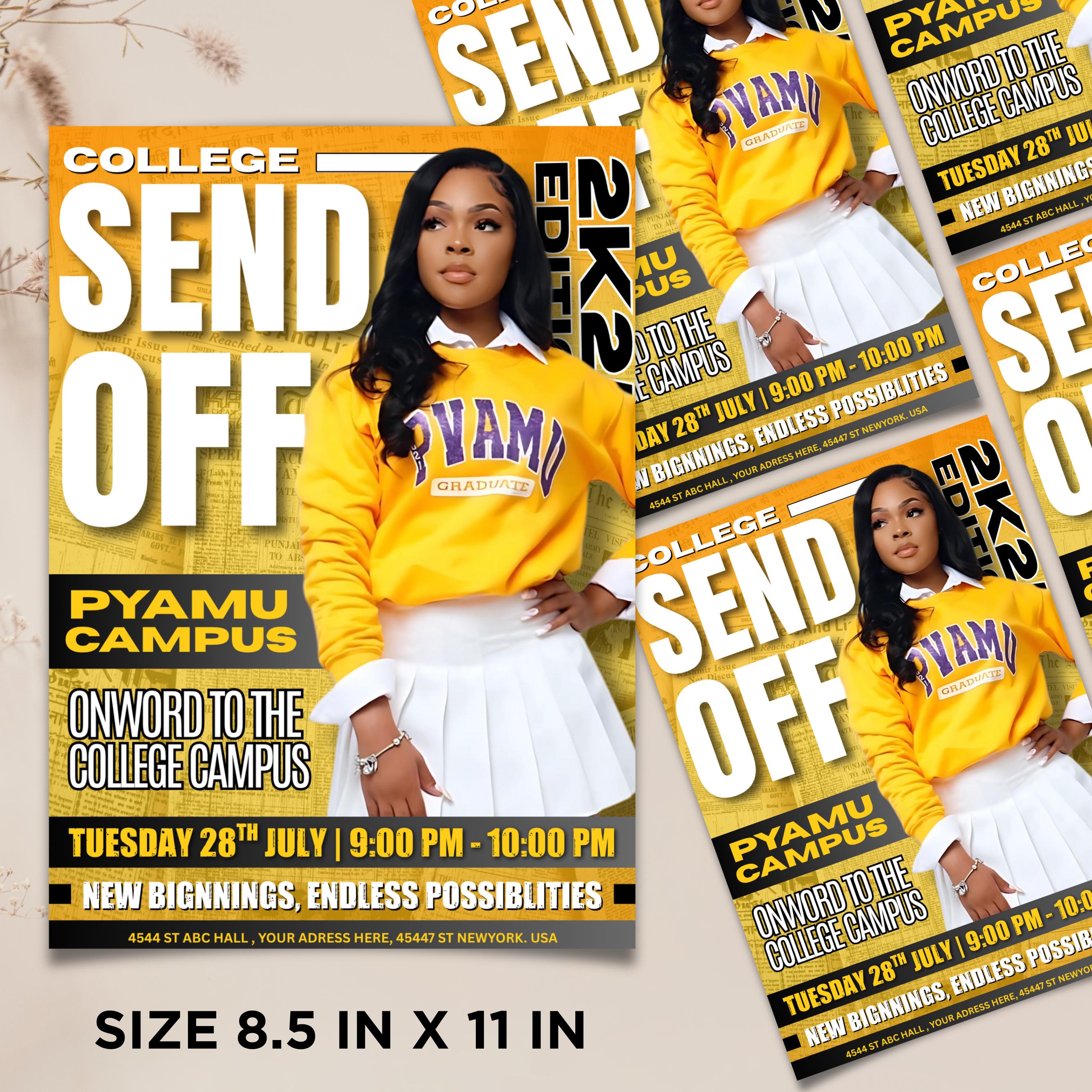 College Send off Invitation Flyer, Party Flyer, Magazine Cover ...