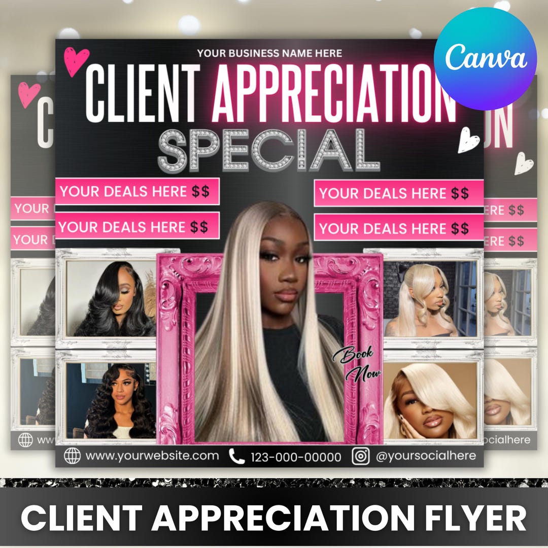 Client Appreciation Flyer, Customer Appreciation Template, Beauty Salon ...