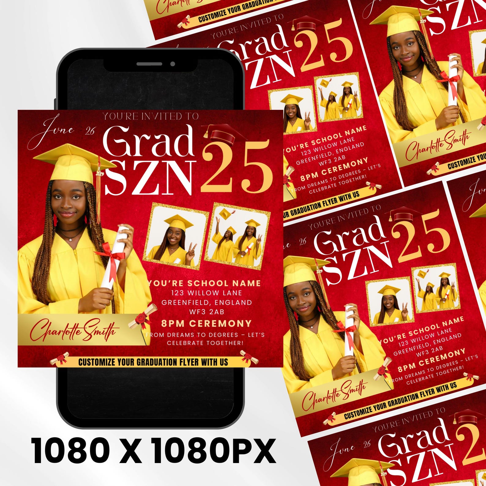 Graduate Flyer, Graduation Party Flyer, Graduation Invitation, College ...