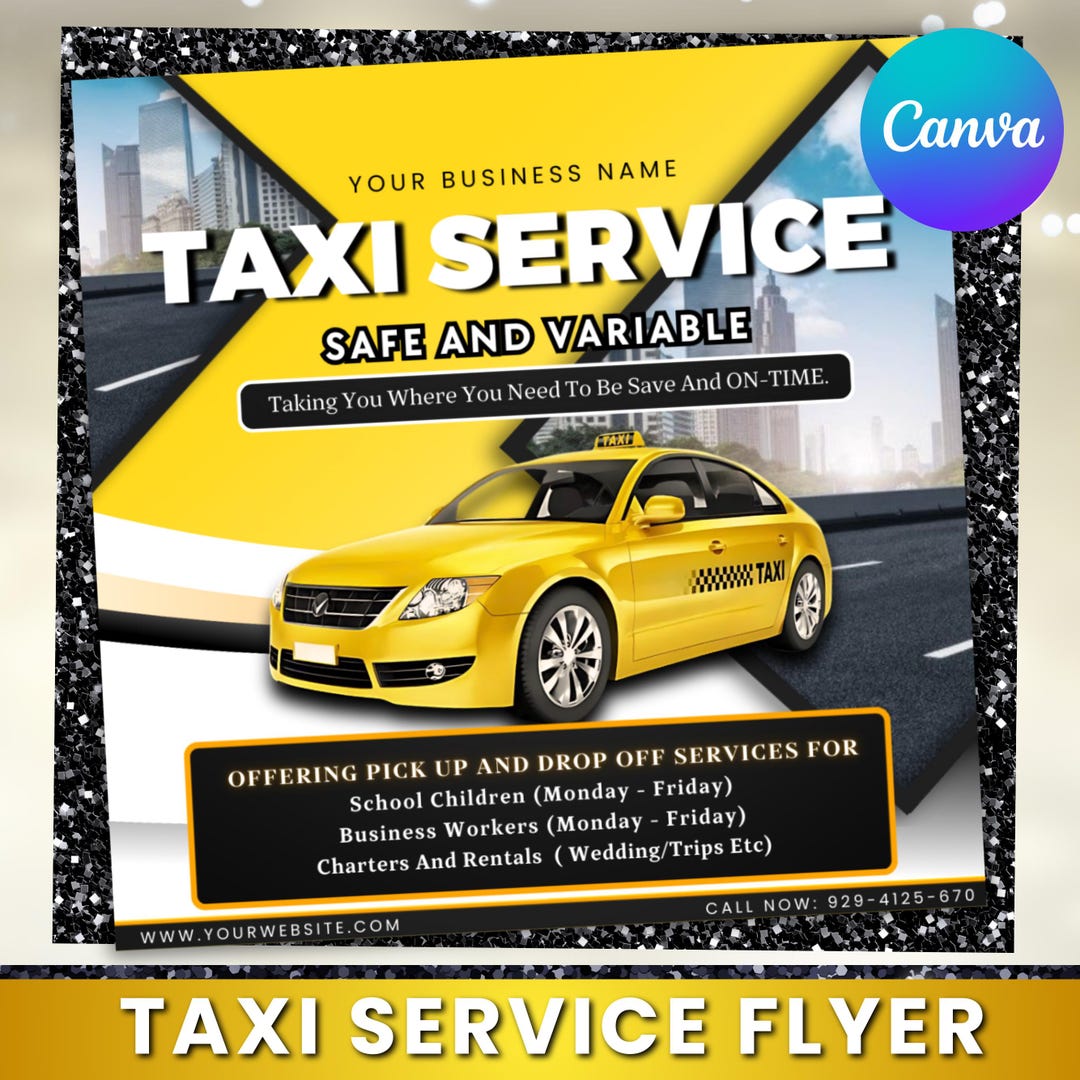 Taxi Service Flyer, Cab Service Flyer, Uber Taxi Service Flyer Template ...