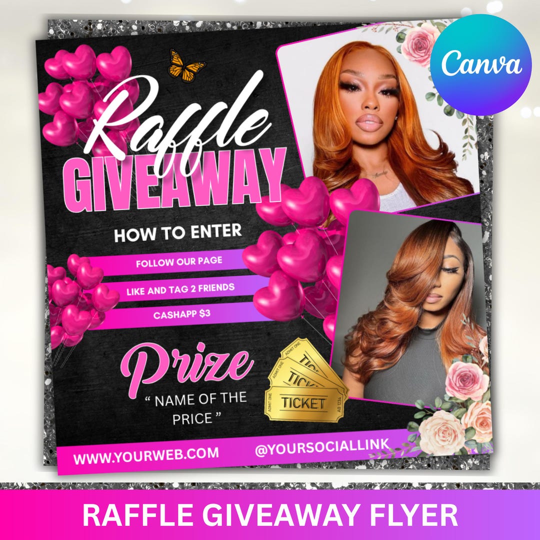 Raffle Giveaway Flyer, Prize Flyer, Raffle Ticket Flyer, Contest Flyer ...