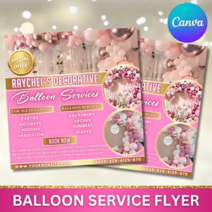 Ballon Decor Flyer Template, Balloon Business Advertisement, DIY ...