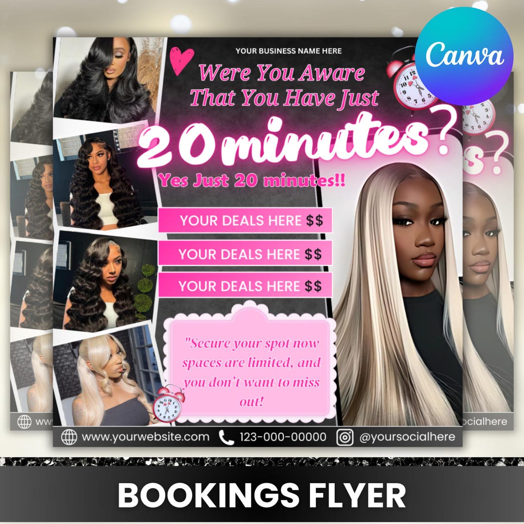 Booking Flyer, Booking Flyer Template, Book Now, Flyer, Hair Stylist ...