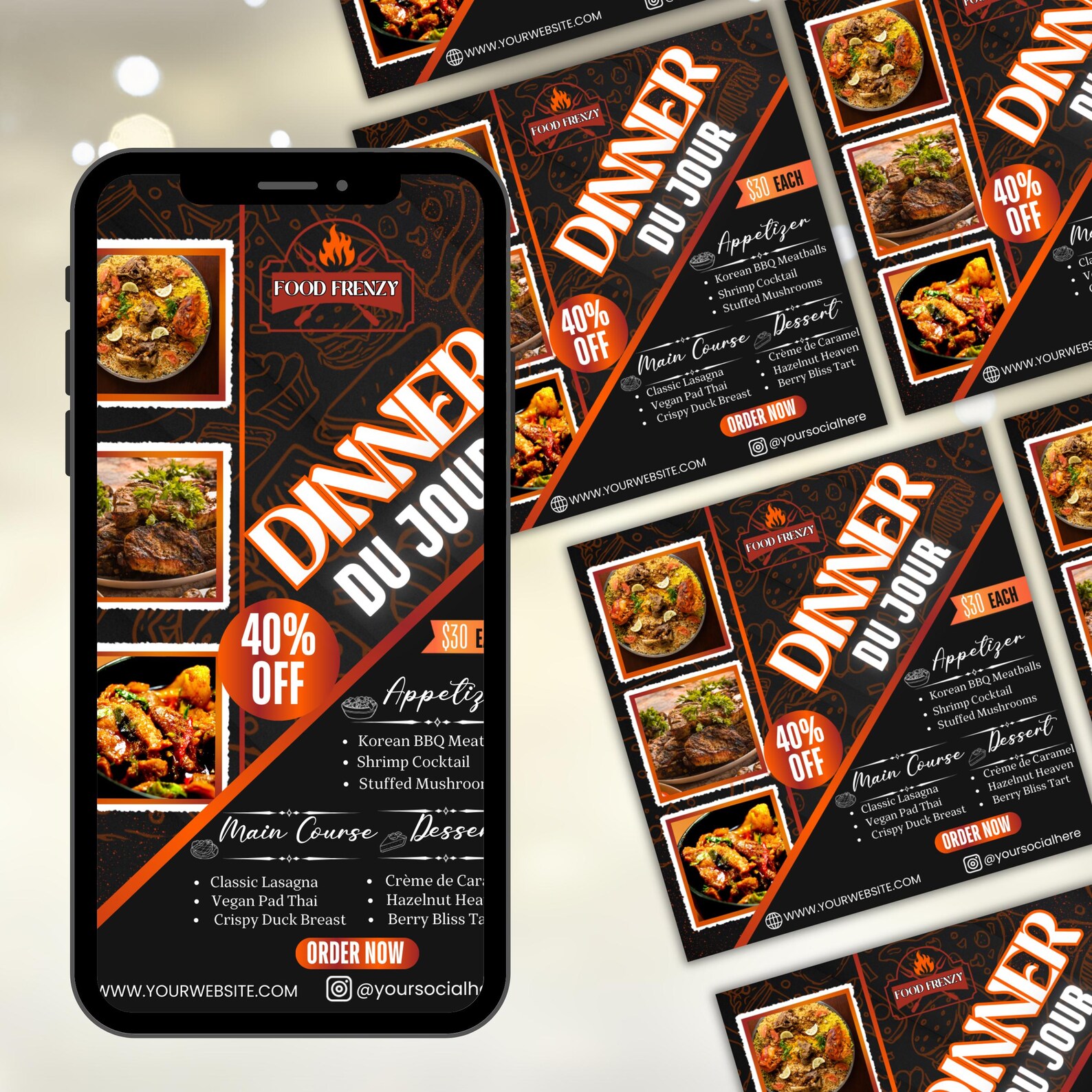 Food Business Flyer, Business Flyer, Dinner Sale Flyer, Restaurant Food ...